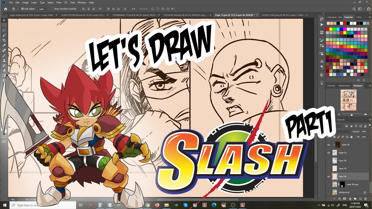 Drawing a Comic Page in SLASH - Shonen Manga! - YouTube
