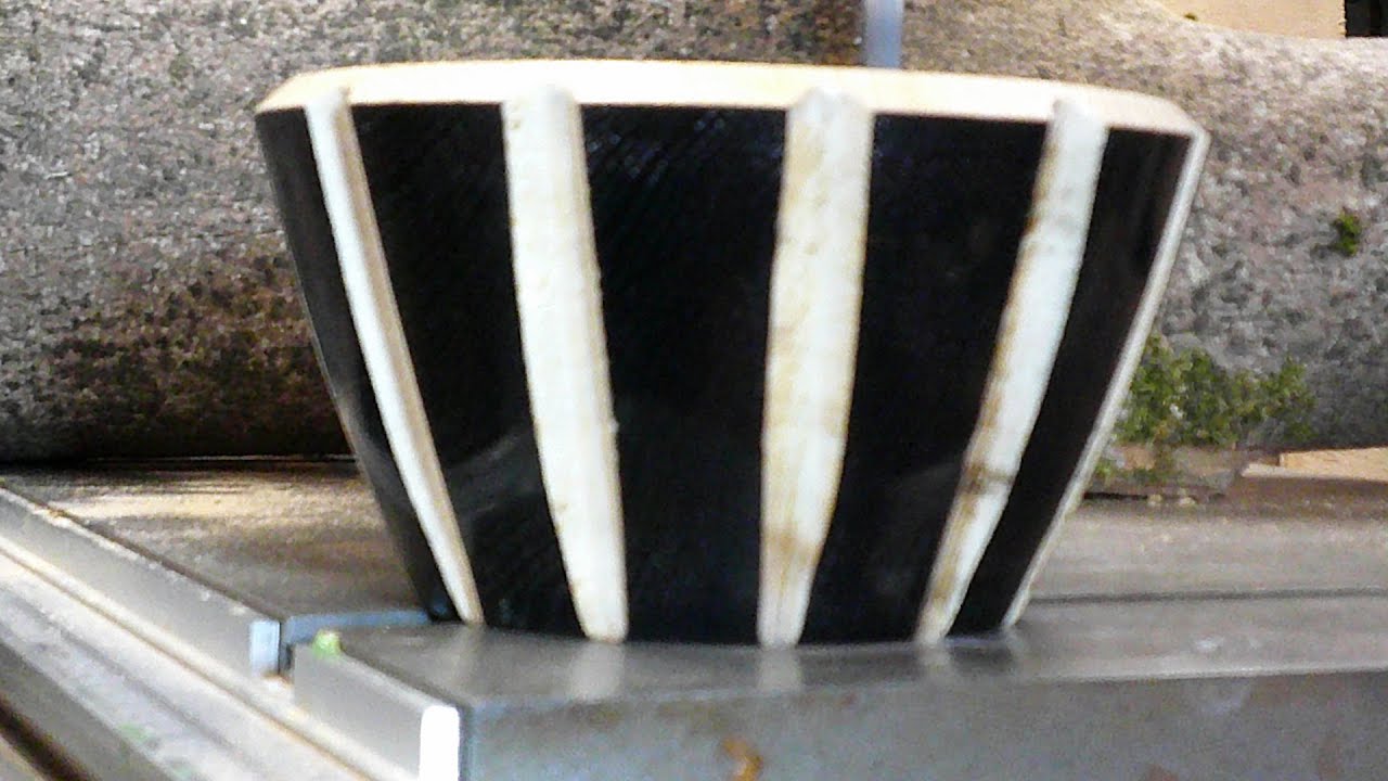 An Ash bowl with black ebonising spray and fluted accents #79 wood ...