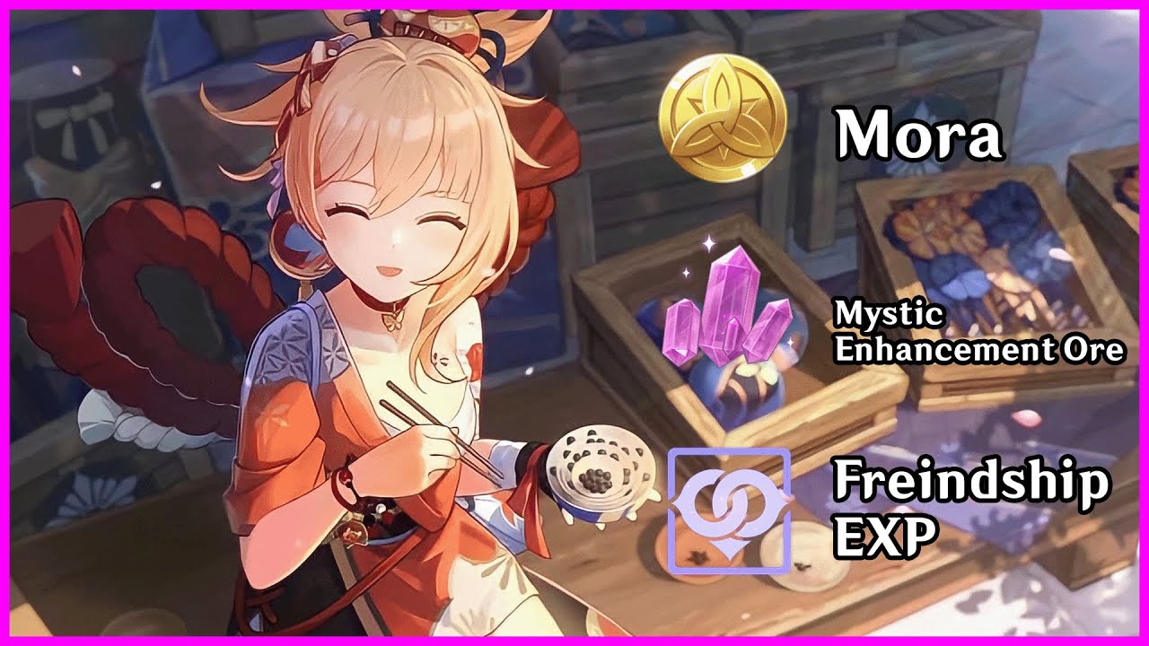 Genshin | Mora, Mystic Enhancement Ore & Friendship | Daily Guide - YouTube