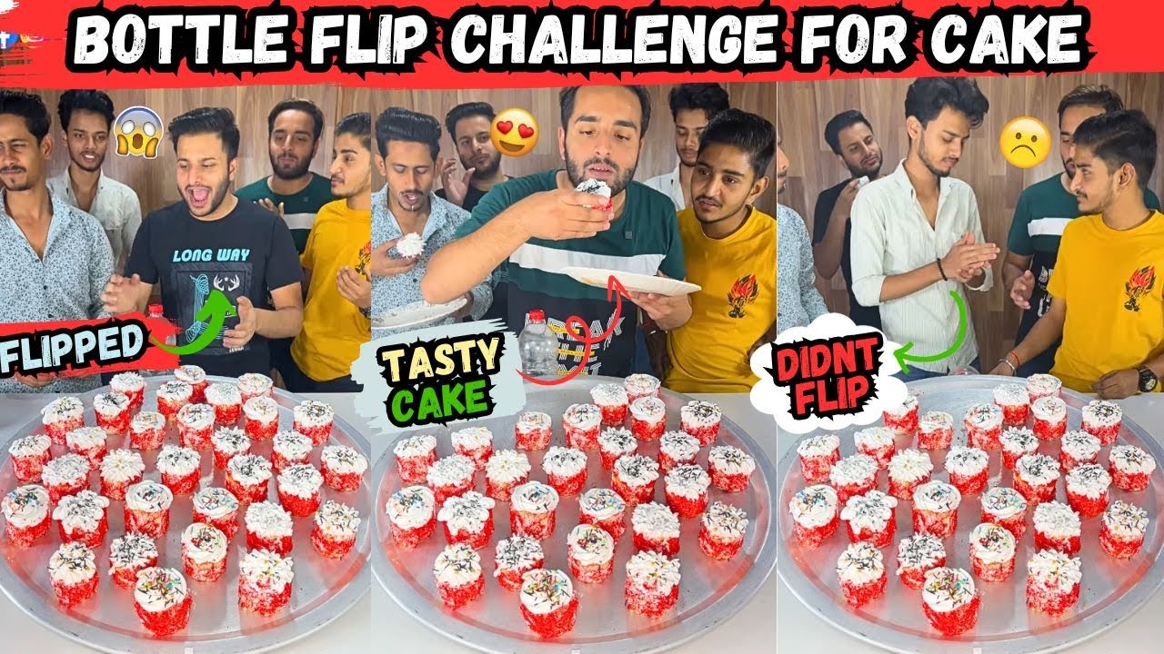 Watch Till End 😂 Funny Bottle Flip Challenge #pastry # ...