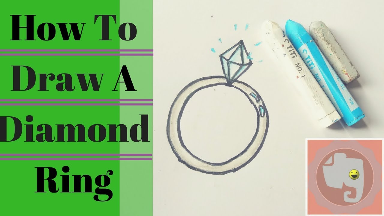 How To Draw A Diamond Ring || Anha's Art - YouTube