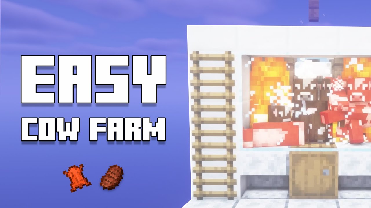 Simple & Compact Cow Farm (1.17+) - YouTube