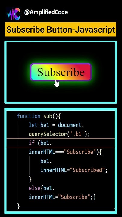 Subscribe Button Event | Javascript CSS HTML Animation - YouTube