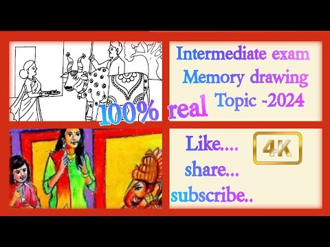 Intermediate Drawing Exam Memory Topic -2024 ( स्मरण चित्र) - YouTube