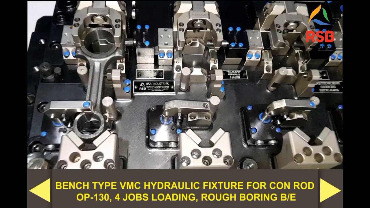 Bench type VMC Hydraulic fixture for Con Rod OP-130, 4 Jobs loading ...