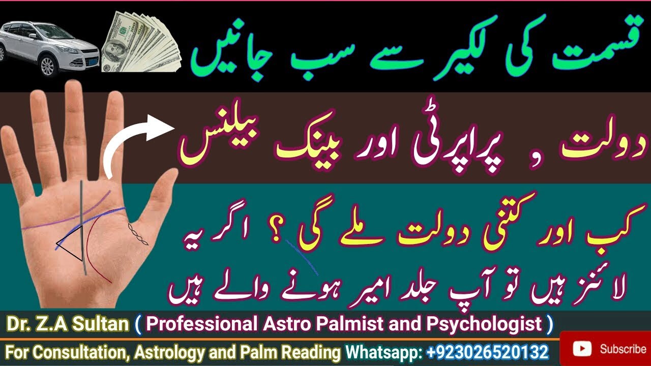 Luck Line in hand | Wealth Line / Money Signs | Hast rekha Palm reading ...