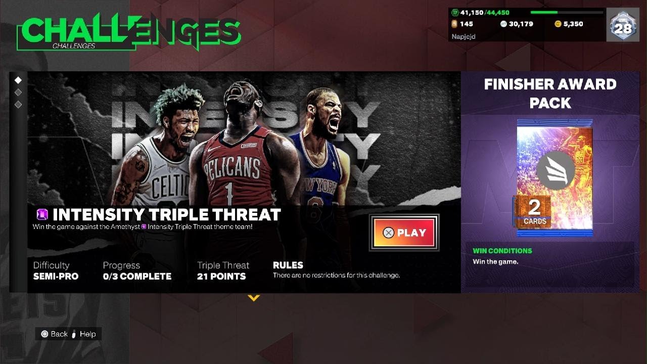 NBA 2K23 MyTEAM Skills Challenges - Intensity: Amethyst Intensity ...