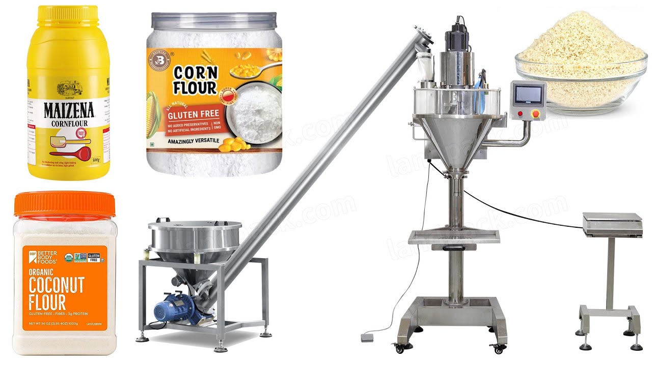 Semi Automatic Screw Quantitative Flour Filling Machine - YouTube