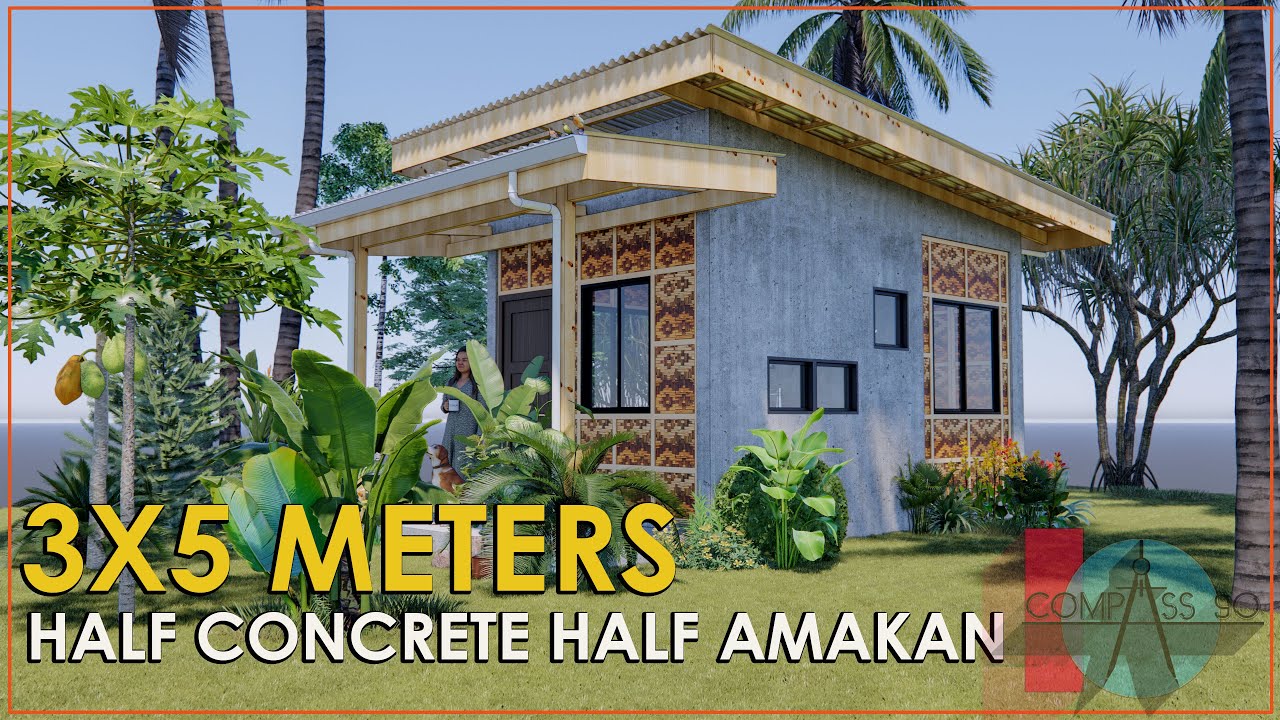 3X5 METERS HALF CONCRETE HALF AMAKAN - YouTube