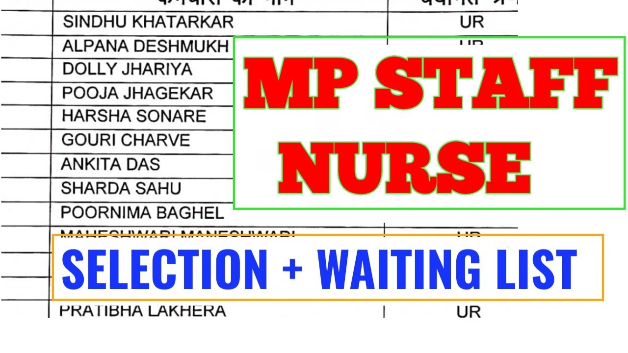 MP STAF NURSE - SELECTION LIST + WAITING LIST - MPONLINE UPDATE - GOVT ...