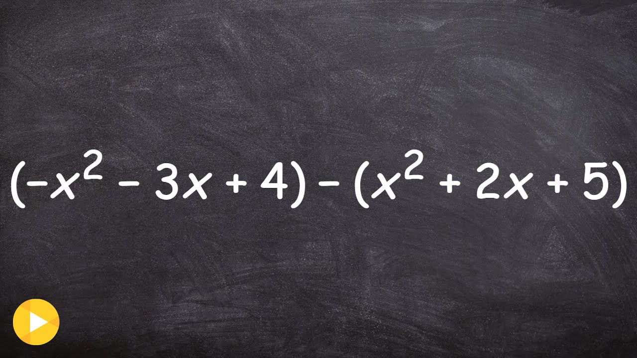 Subtracting two trinomials - YouTube