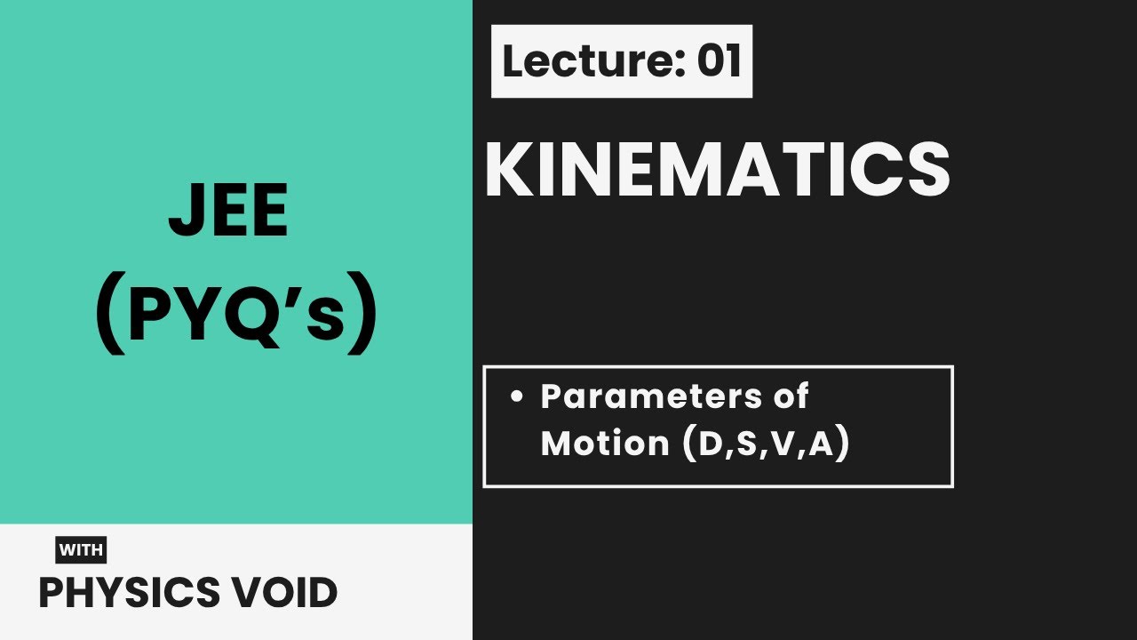 PYQ I JEE I Kinematics I Lecture 01 (Parameters of Motion: s,d,v,a ...