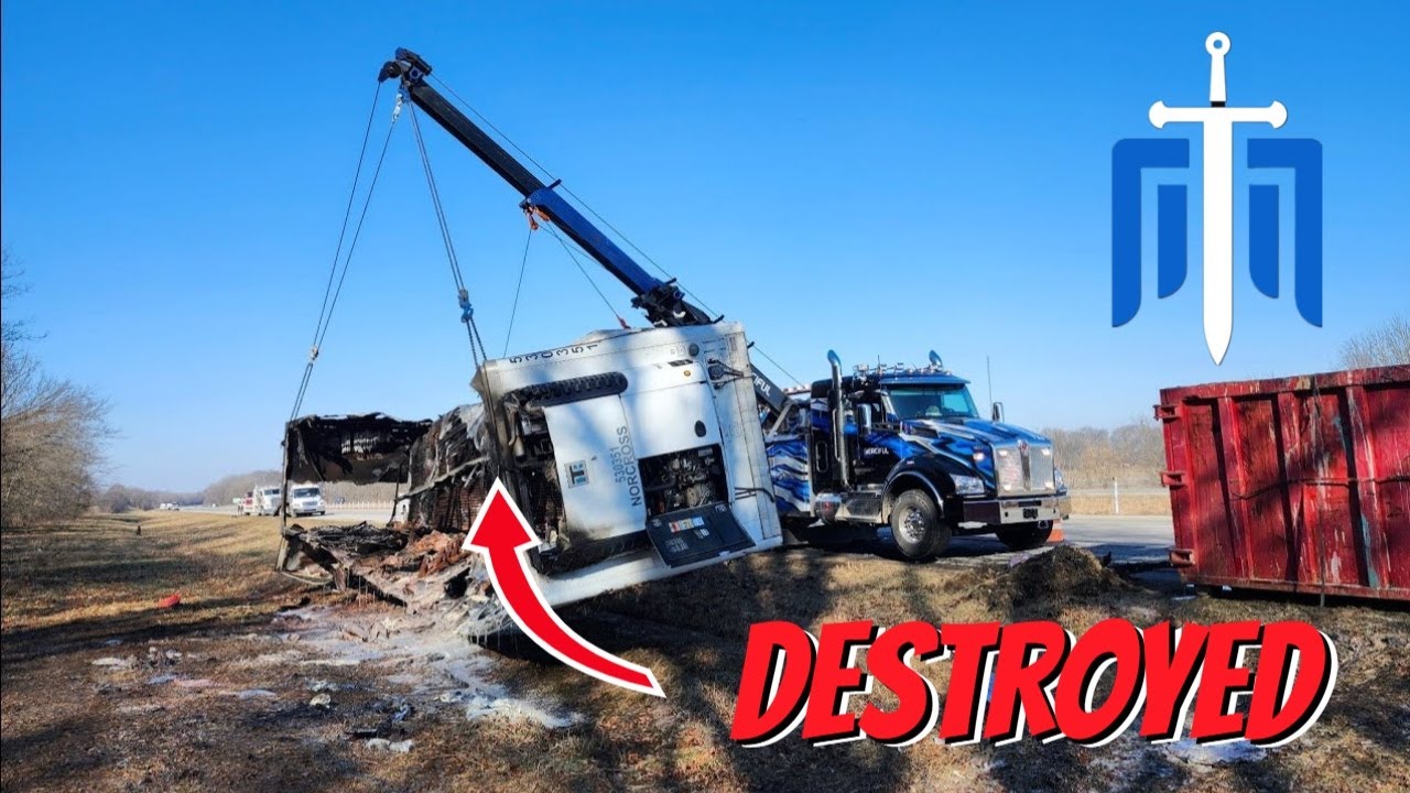 INSANE TRAILER FIRE RECOVERY!! WILL IT STAY TOGETHER?? - YouTube