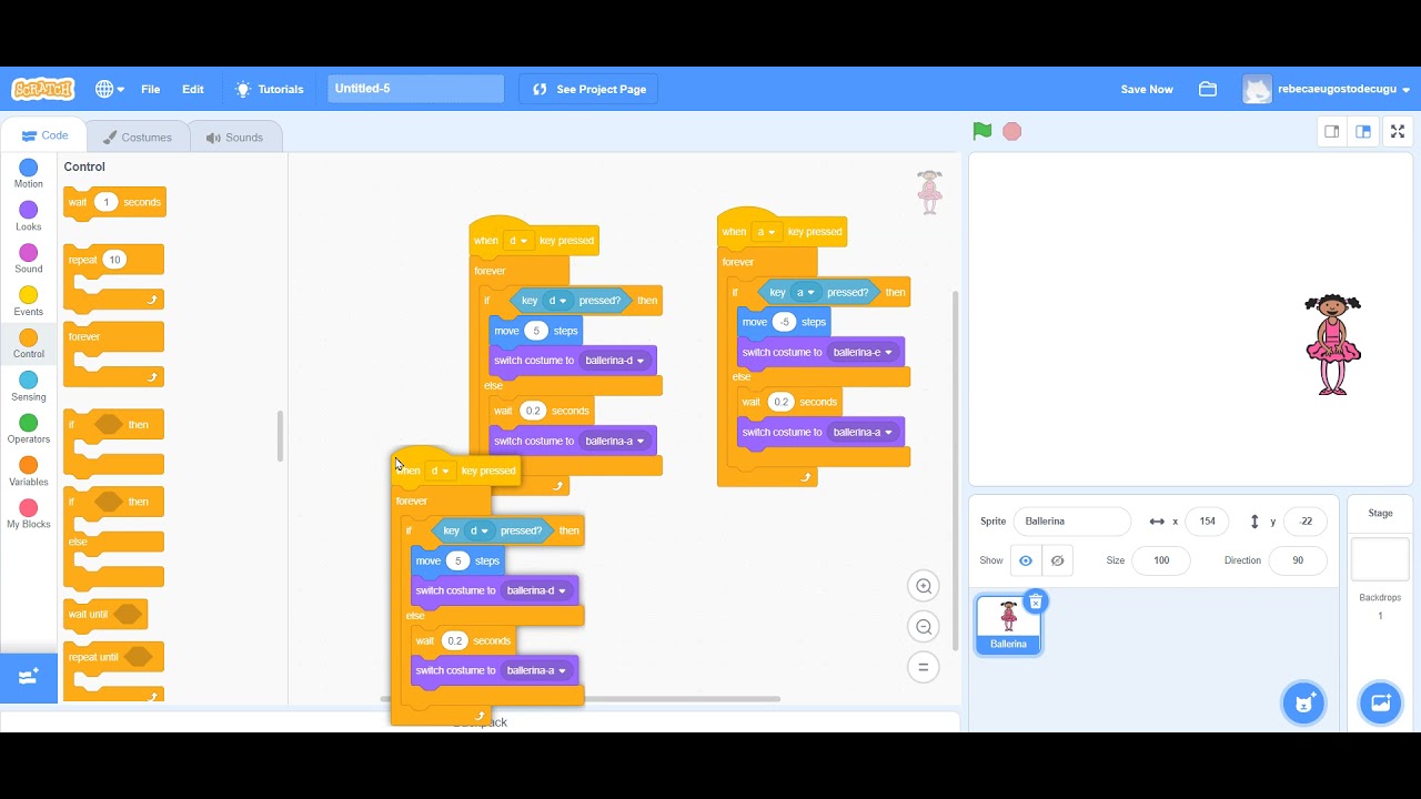 Como fazer seu personagem mudar sprite automaticamente no scratch - YouTube