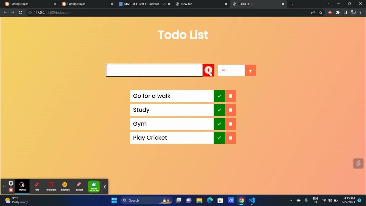 Todo List App By Vanila Js Html Css Youtube