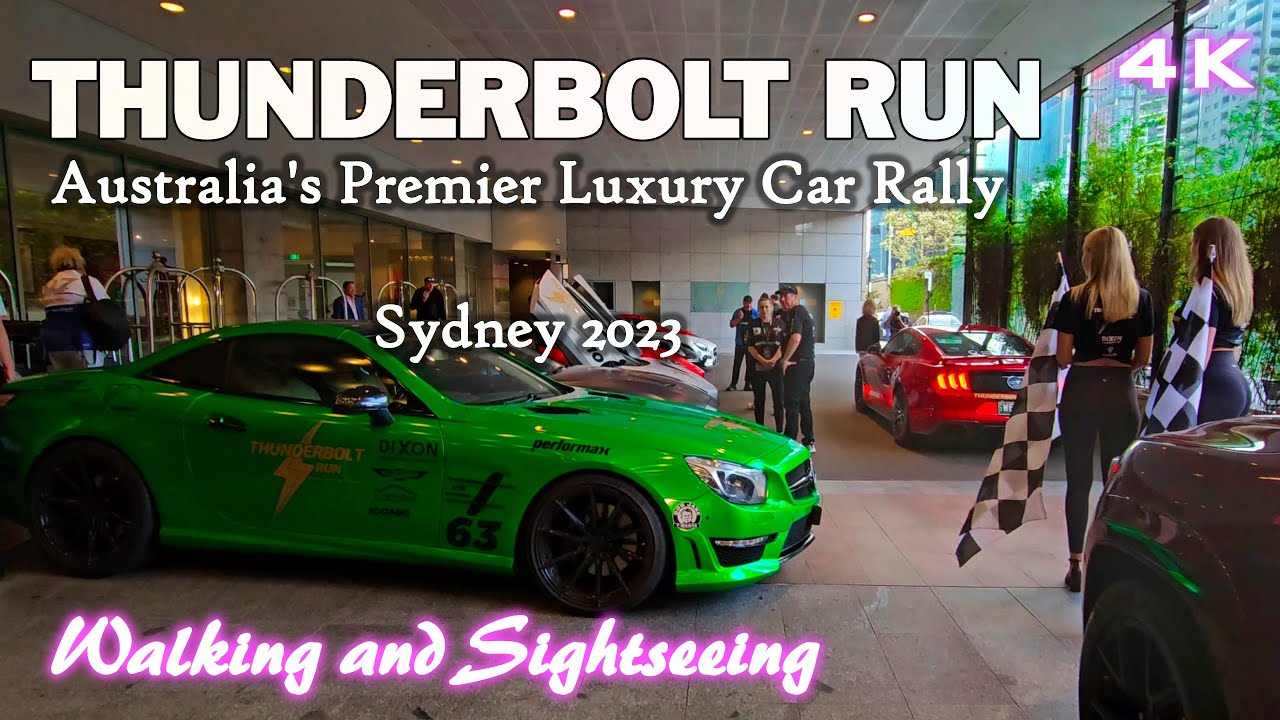 THUNDERBOLT RUN Australia's Premier Luxury Car Rally 2023 | Cars leaving the Shangri-La Hotel ...