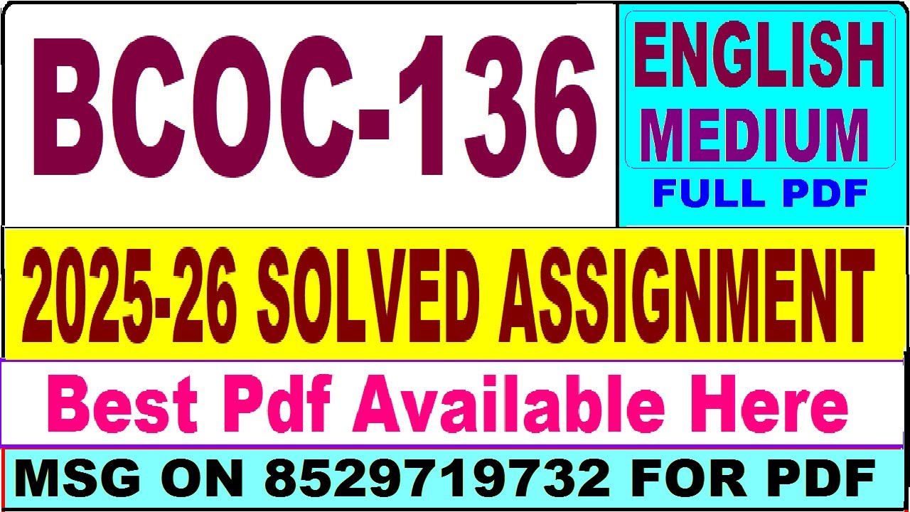 BCOC 136 solved assignment 2025-26 || bcoc 136 solved assignment 2026 ...