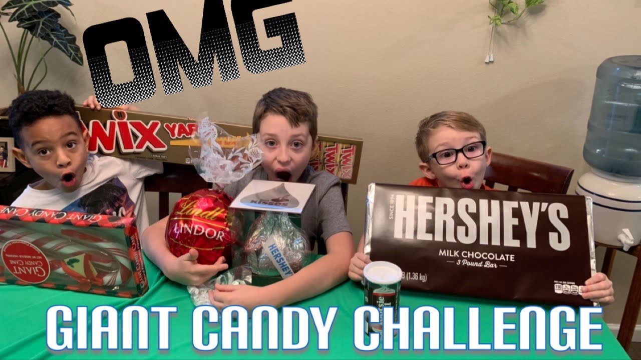 Giant Candy Challenge 3 lb Candy Bar - YouTube