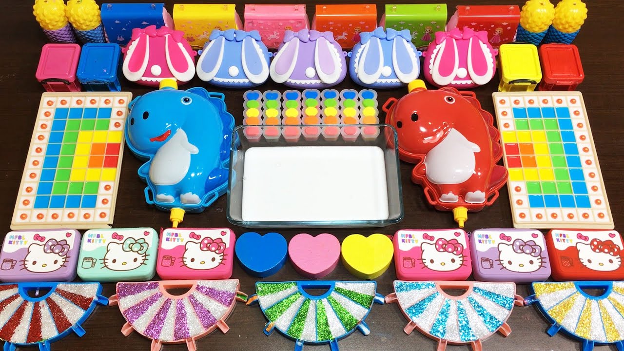 RAINBOW SLIME ! Mixing random into GLOSSY slime ! Satisfying Tom Slime ...