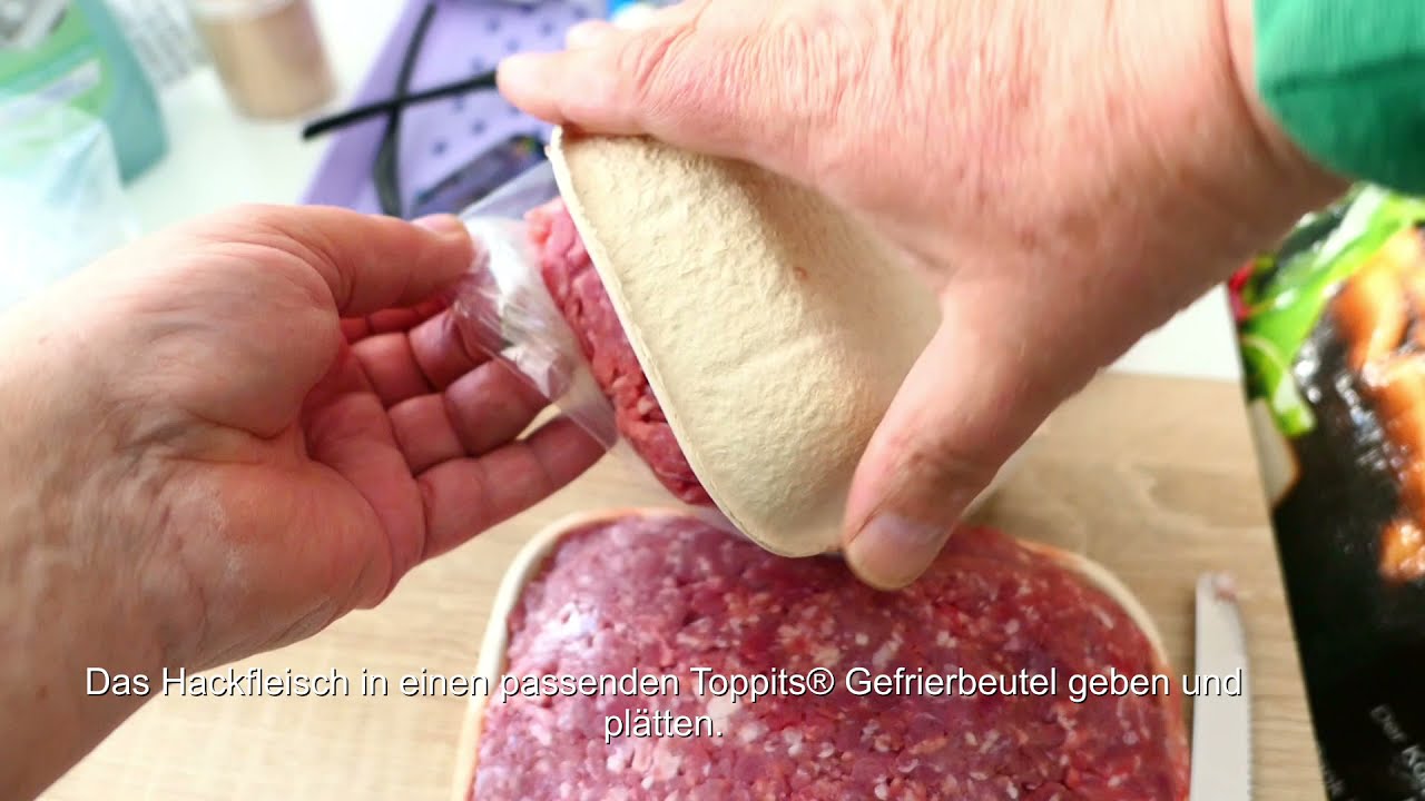 Hackfleisch platzsparend im Gefrierschrank - YouTube