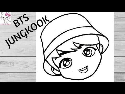 BTS drawing | How to Draw Jungkook from TinyTAN BTS Step by Step | BTS Jungkook | Bts V drawing