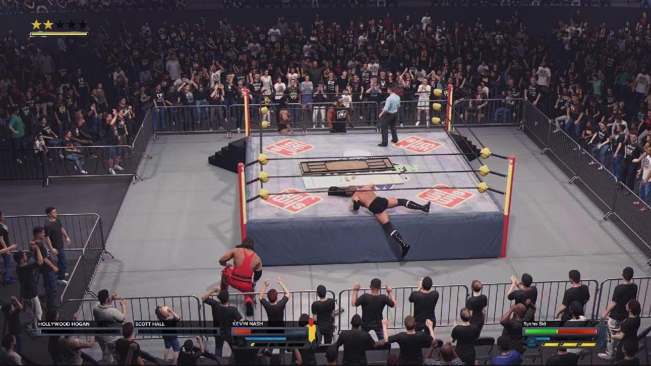 WWE 2K24 Sycho Sid VS Kevin Nash World Championship Extreme Rules - YouTube