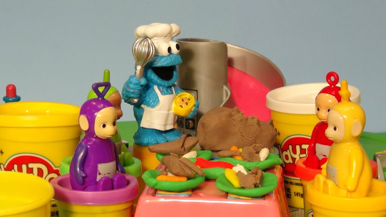 Play Doh Teletubbies and The Cookie Monster Chef , he makes them Turkey ...