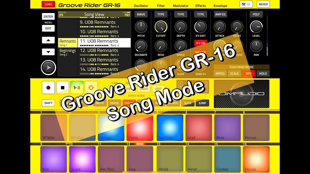 Groove Rider GR-16 - Song Mode Tutorial & Track Development - YouTube