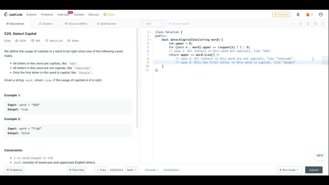 Leetcode January Daily Coding Challenge 2023 Day 2 520 Detect 1132