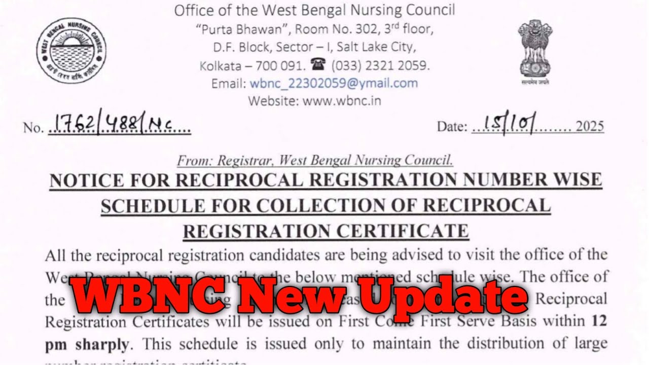 🔥WBNC New Update 2025💥WBNC Registration Certificate Collection |🔥 ...