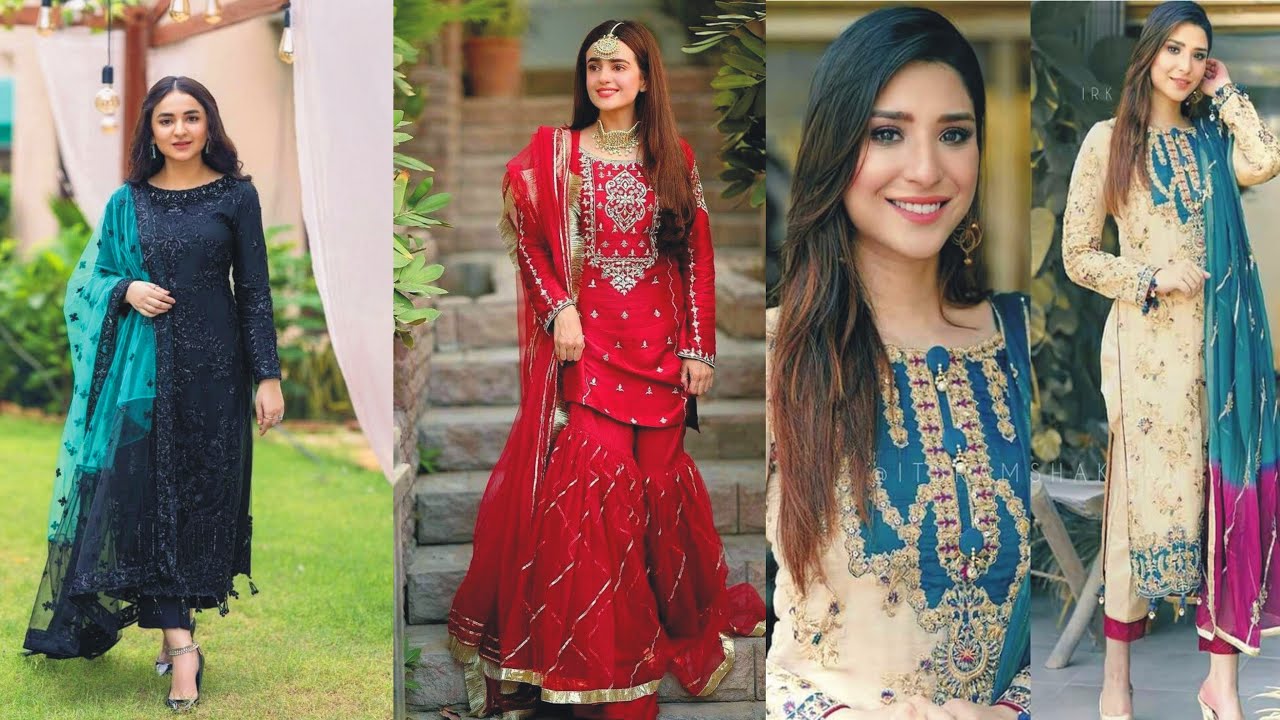 Pakistani Actress Dress Design Ideas | Actress Eid Dressing | Actress ...