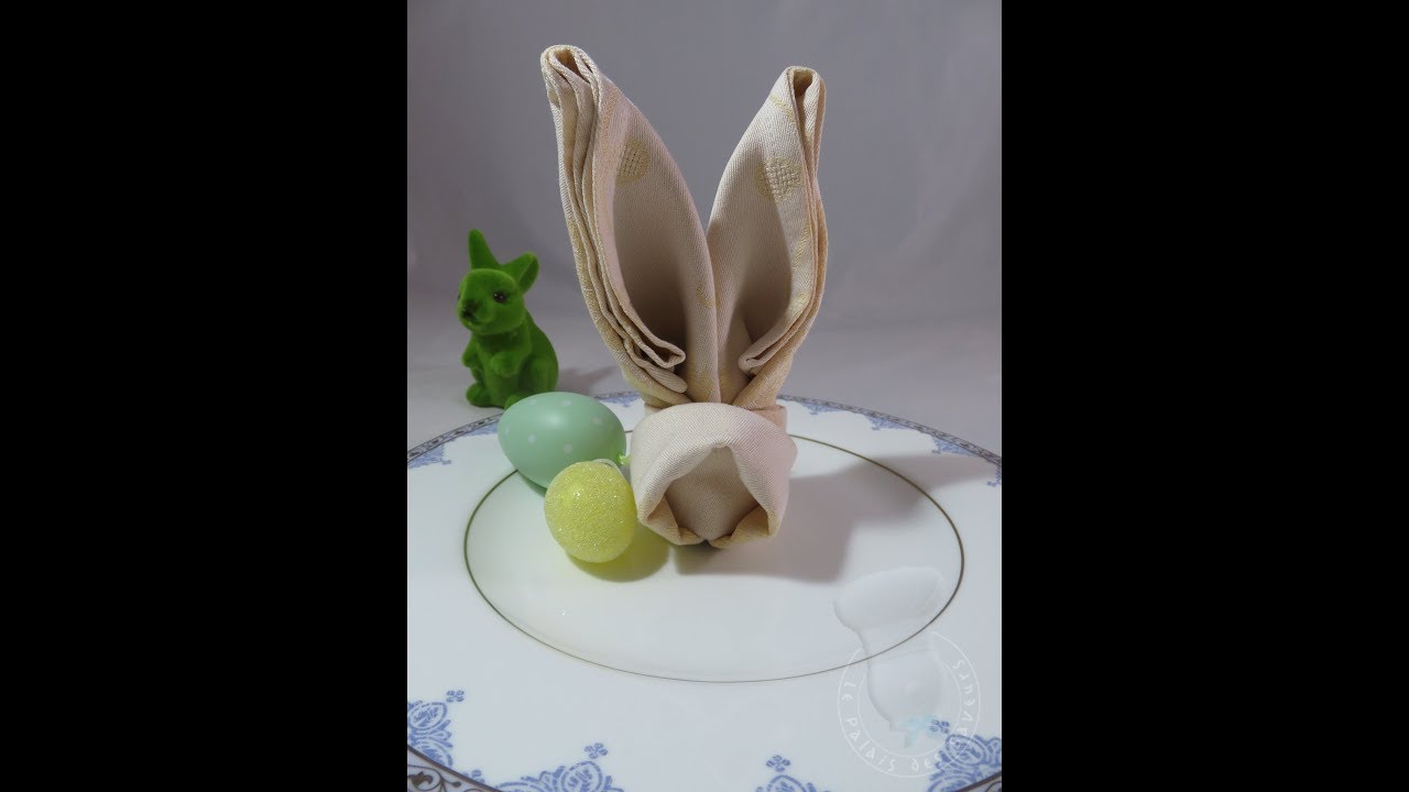 Pliage de serviette lapin de Pâques - YouTube