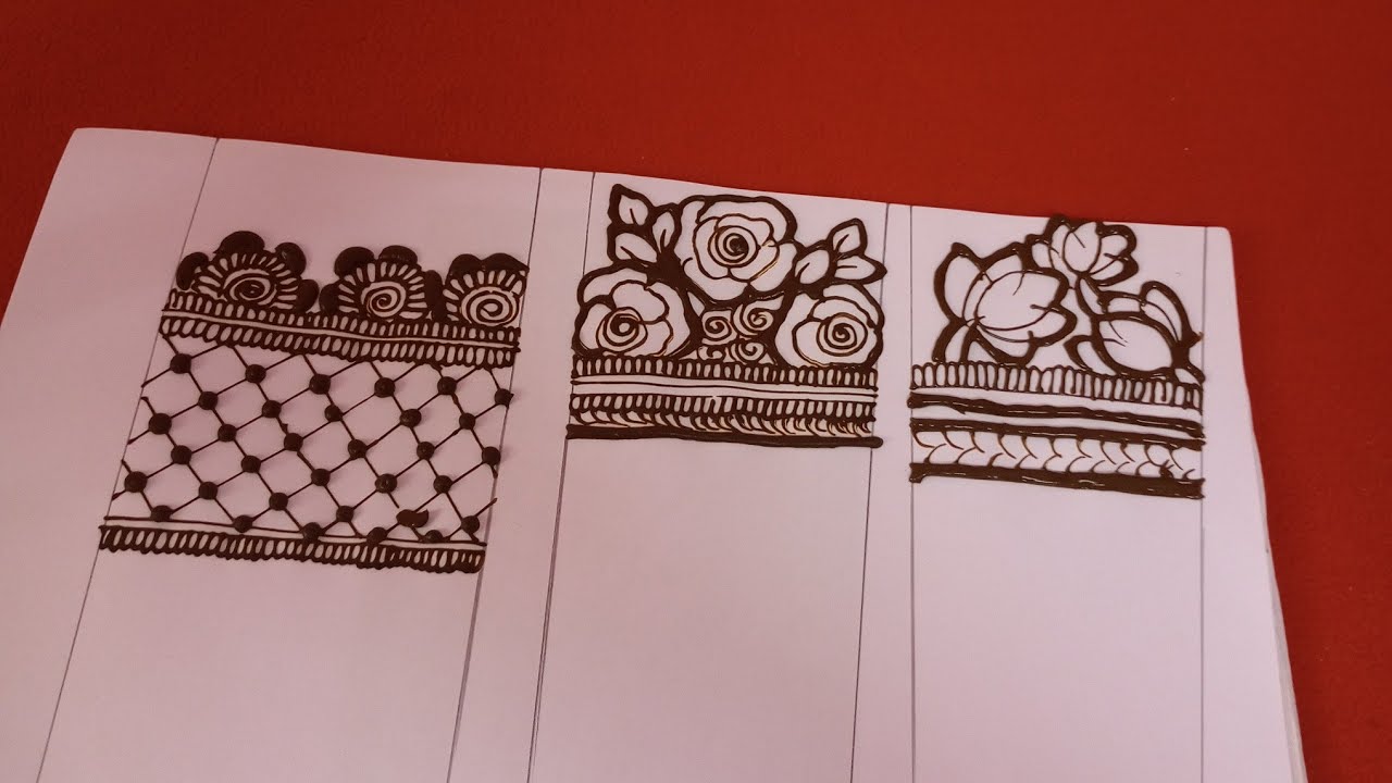 #3 Deferent Style Border Mehndi Design|| Simple Mehndi Design||Latest ...