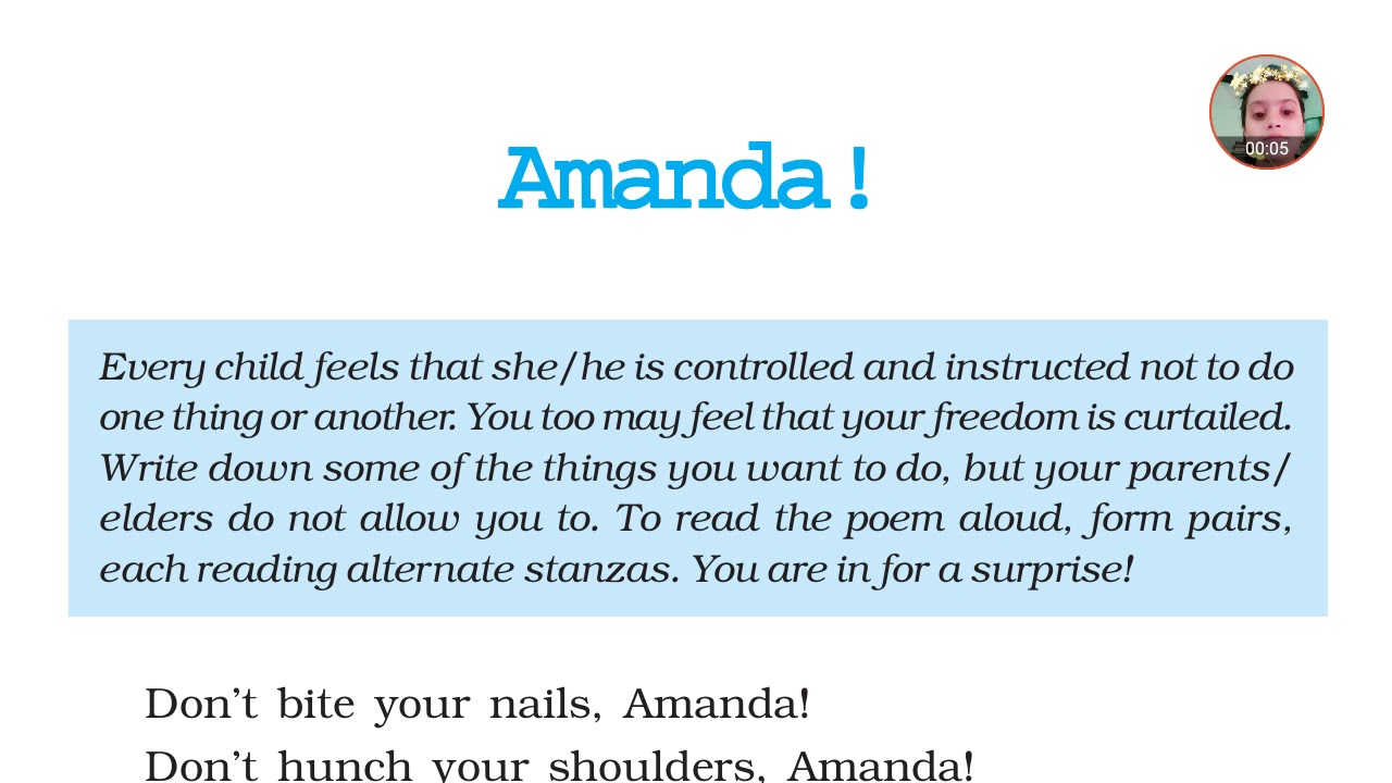 Amanda poem 6 Class 10 Ncert English Book First Flight Translation amanda-poem-6-class-10-ncert-english-book-first-flight-translation