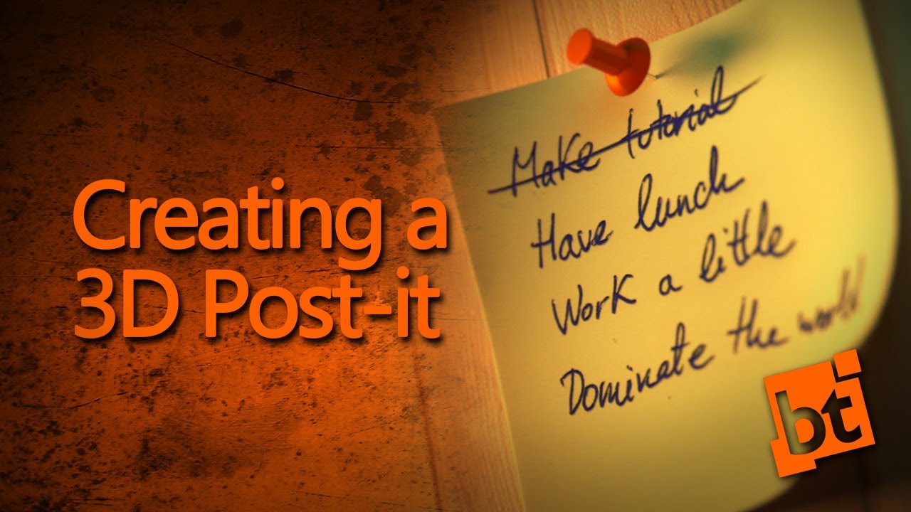 How to create a post-it in Blender - YouTube