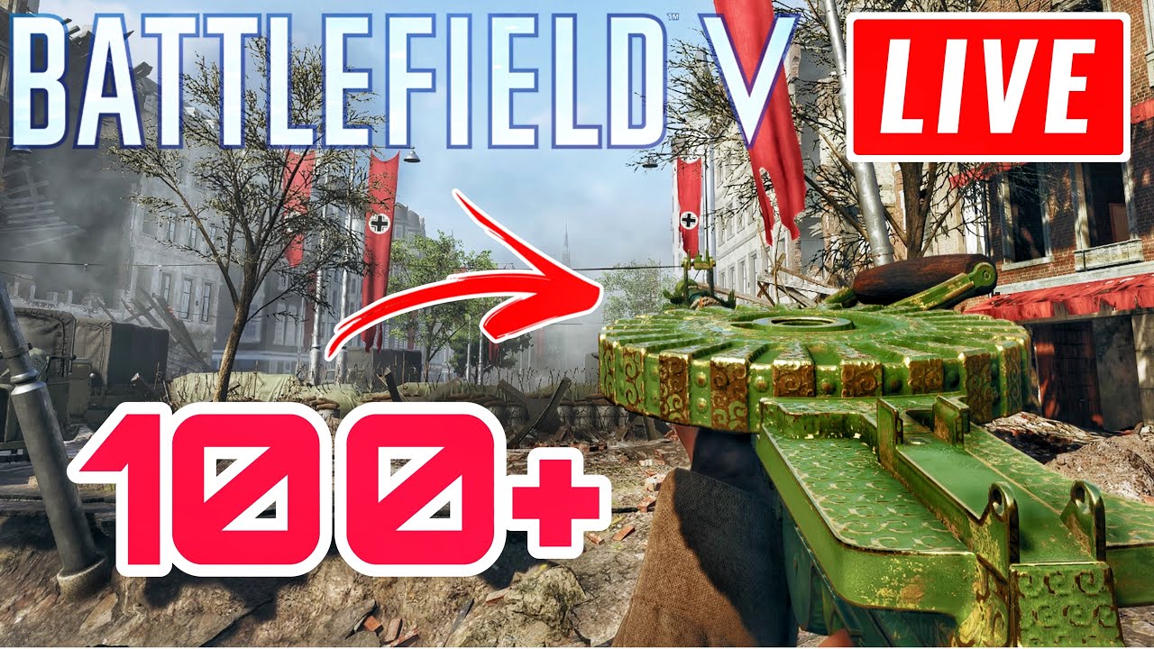LIVE - Battlefield V Multiplayer 100+ Lewis Gun @8:00 55 FOV & 20/80 ...