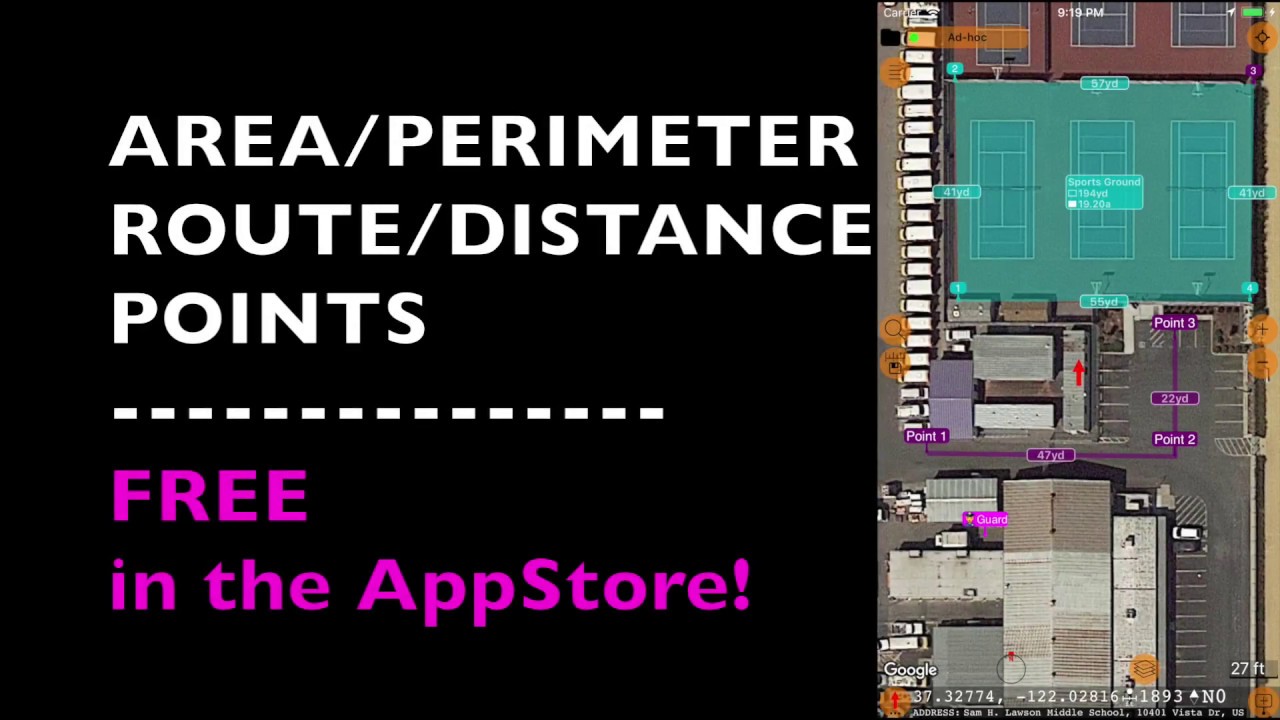 Planimeter 55 for iPhone and iPad. Measure land area, perimeter ...