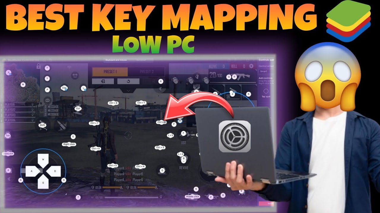 Best key mapping for free fire pc 🎯 ll bluestacks 5,4 easy custom hud ...