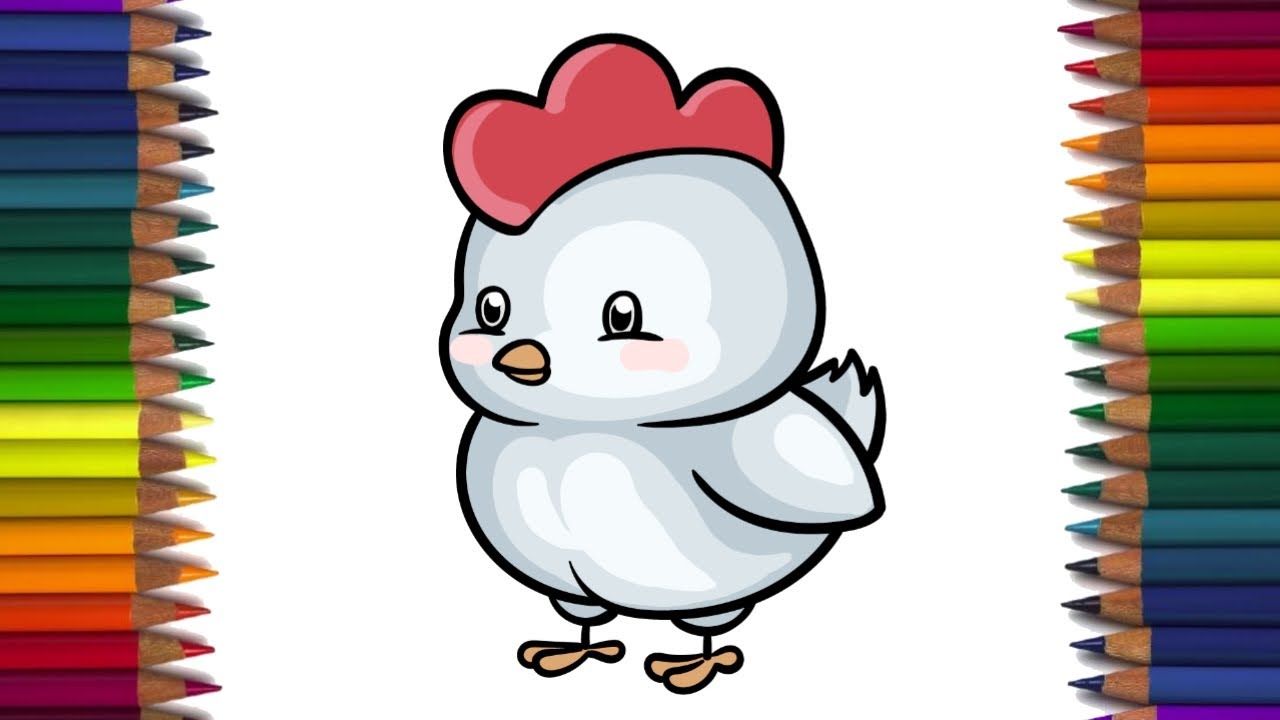 How to draw a cute baby chicken easy / baby chicken drawing easy - YouTube