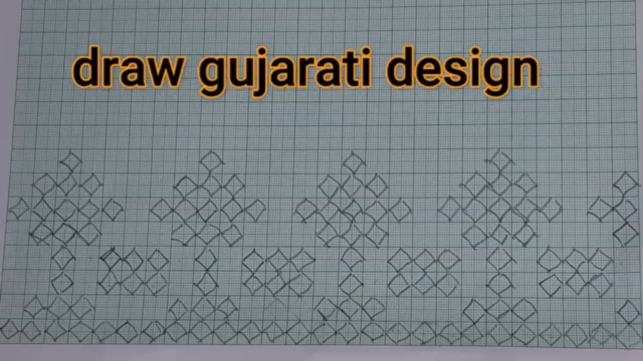 How to draw saree border design | kutch work motif drawing on graph ...