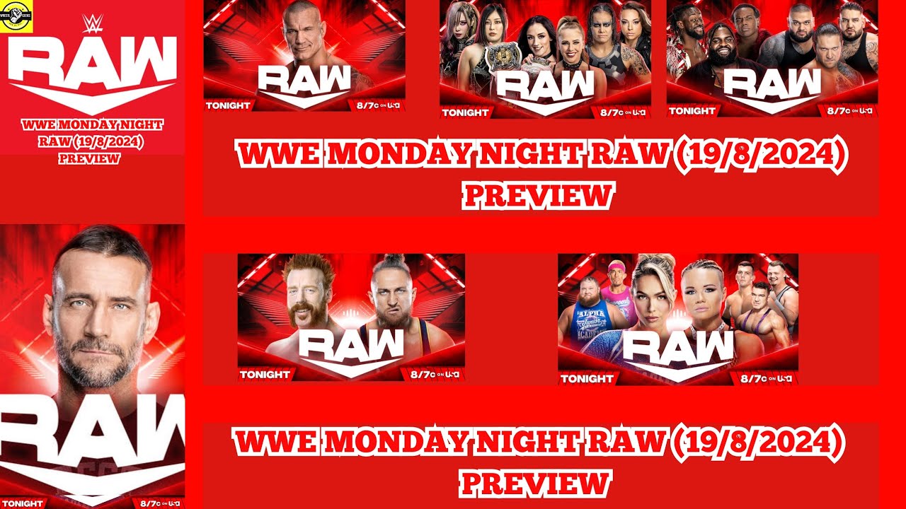 @WWE MONDAY NIGHT RAW (19/8/2024) MATCHES CARDS & PREREVIEW #viral # ...