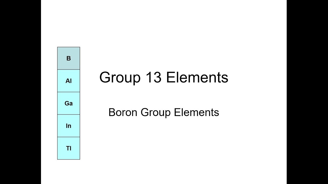 Group 13 elements - YouTube