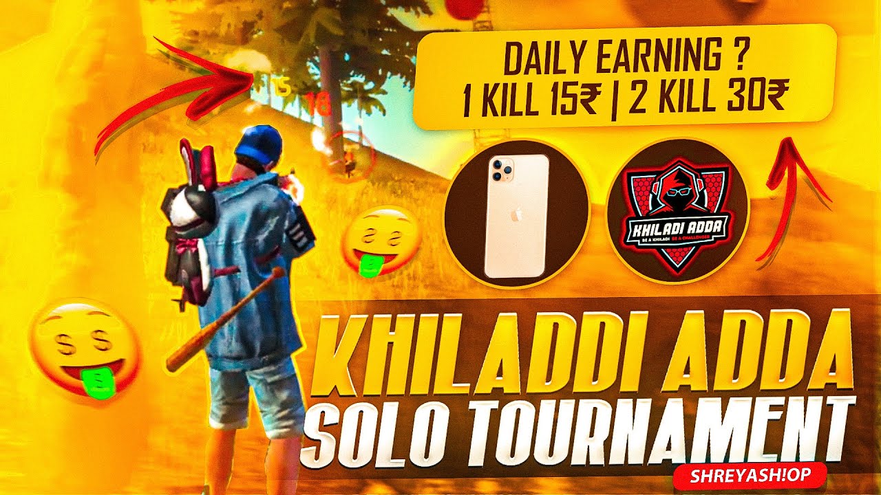 Khiladi Adda App Solo Tournament 🏆 1 Kill 15₹ | 2 Kill 30₹🤑 Daily ...