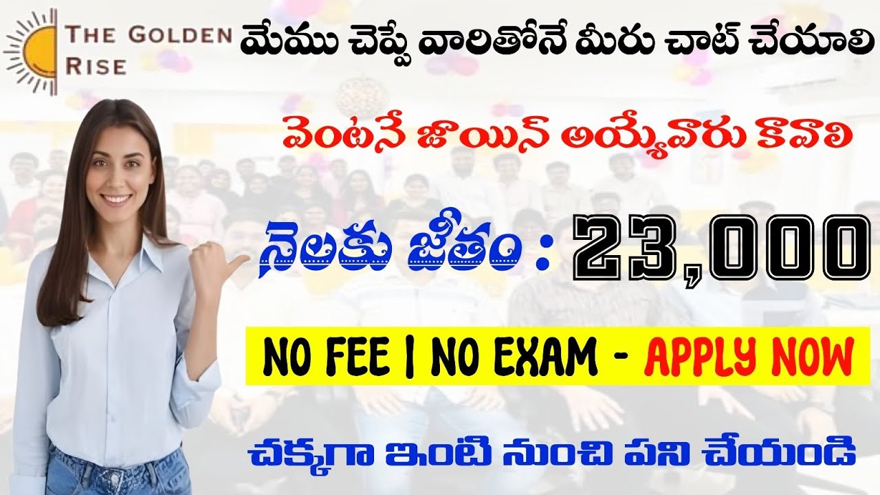 మేము చెప్పే వారితోనే మీరు చాట్ చేయాలి || The Golden Rise Work From Home ...