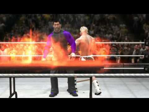 WWE '13 POWERBOMB through a flaming table - YouTube