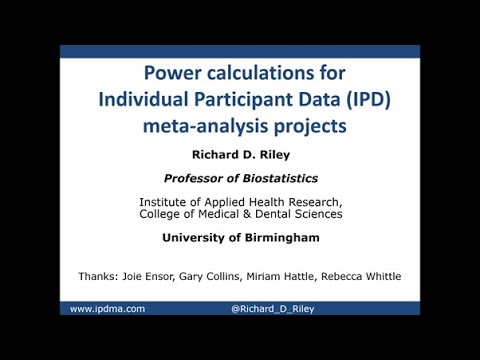 Power Calculations for Individual Participant Data (IPD) Meta-Analysis Projects - YouTube