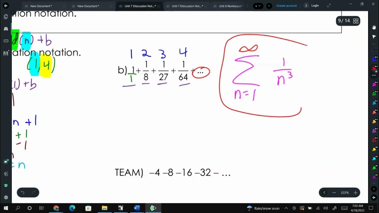 Algebra 2 Trig Unit 7 Day 5: Summation Notation - YouTube