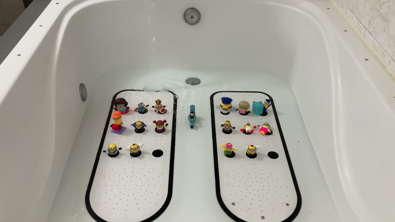 Two Seater Bathtub Filling ASMR // Full Pressure Water + Minion Toys # ...