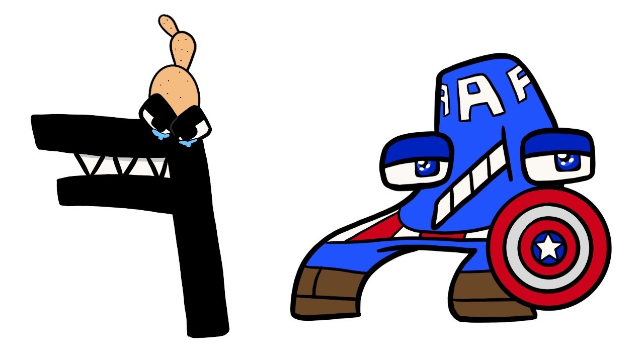 Alphabet Lore but transformed from superhero Captain America / Alphabet ...