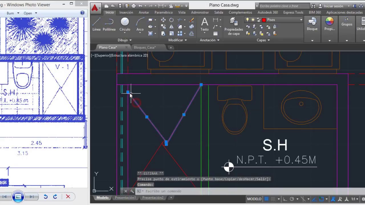 Dibujar mobiliario, Escalar objetos con Factor de escala, Captura de ...